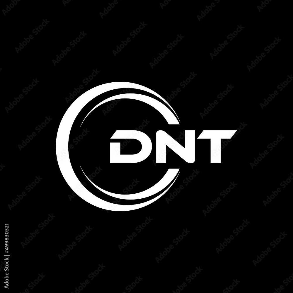 Vecteur Stock DNT letter logo design with black background in ...