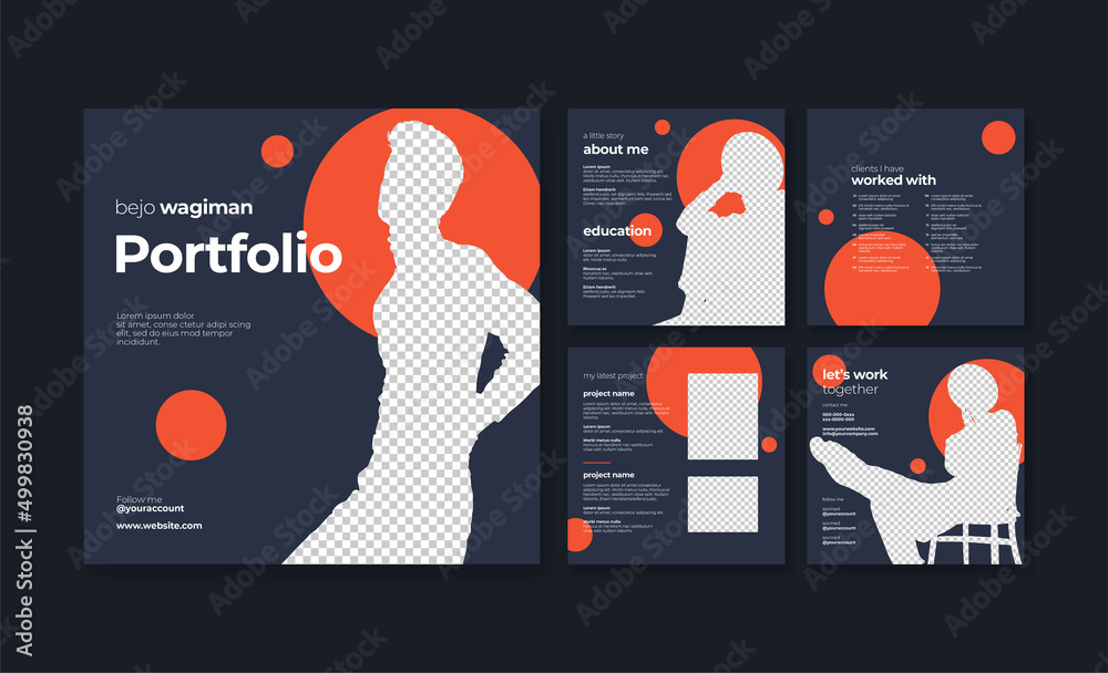 Elegant portfolio social media post template Stock Vector | Adobe Stock