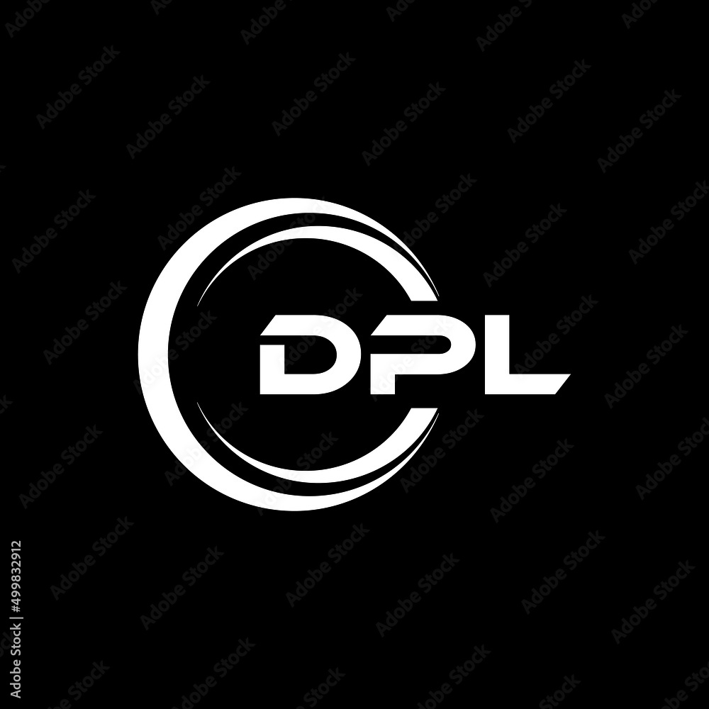 DPL letter logo design with black background in illustrator, vector ...