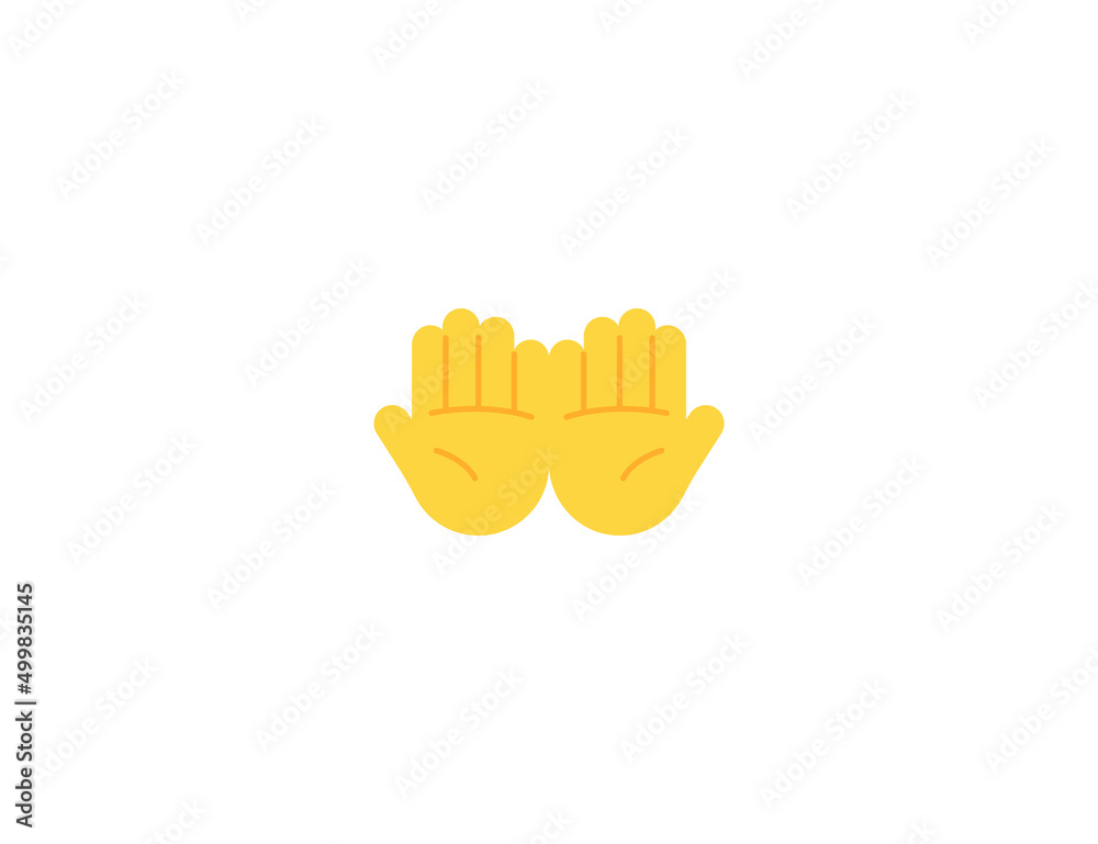 Palms Up Together Gesture Emoticon. Vector Palms Up Together Emoji ...