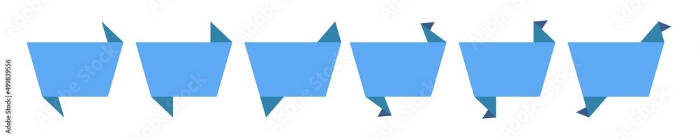 Ribbon tags set. Blue ribbons label set. Offer tags collection. Ribbon ...