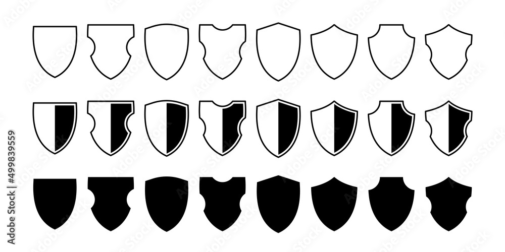 Vector shield icons. Shields icon set. Different shields shapes. Police ... Vector shield icons. Shields icon set. Different shields shapes. Police ...