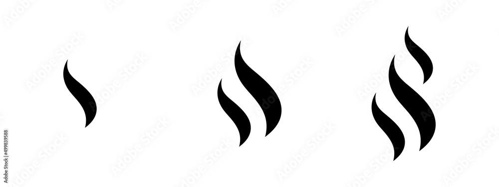 Coffe steam vector icon set. Different hot steam shapes icons. Steam ...