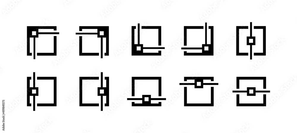 Alignment Icons Collection Align Icons Set Set Of Black Editing And Formatting Icons Outline