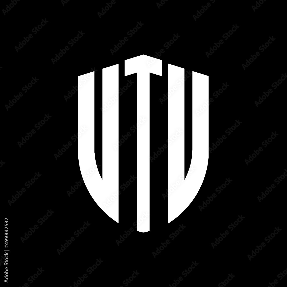 VTU letter logo design. VTU modern letter logo with black background ...