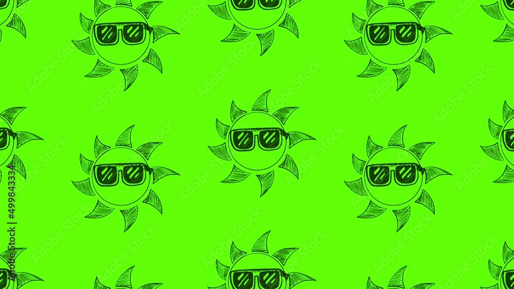 WaterAnimated Retro Hand Drawn Vacation Design Elements Pattern Design ...