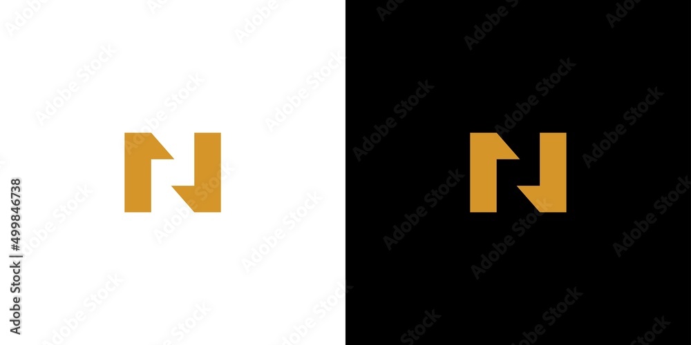 modern and unique letter N initials logo design Stock Vector | Adobe Stock