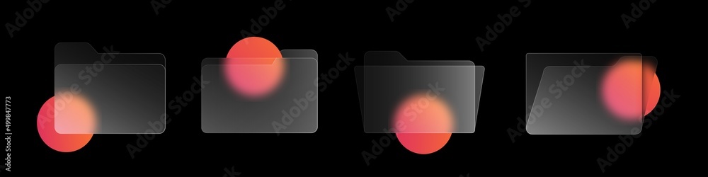 Vetor de Futuristic glassmorphism folders templates collection. Design ...