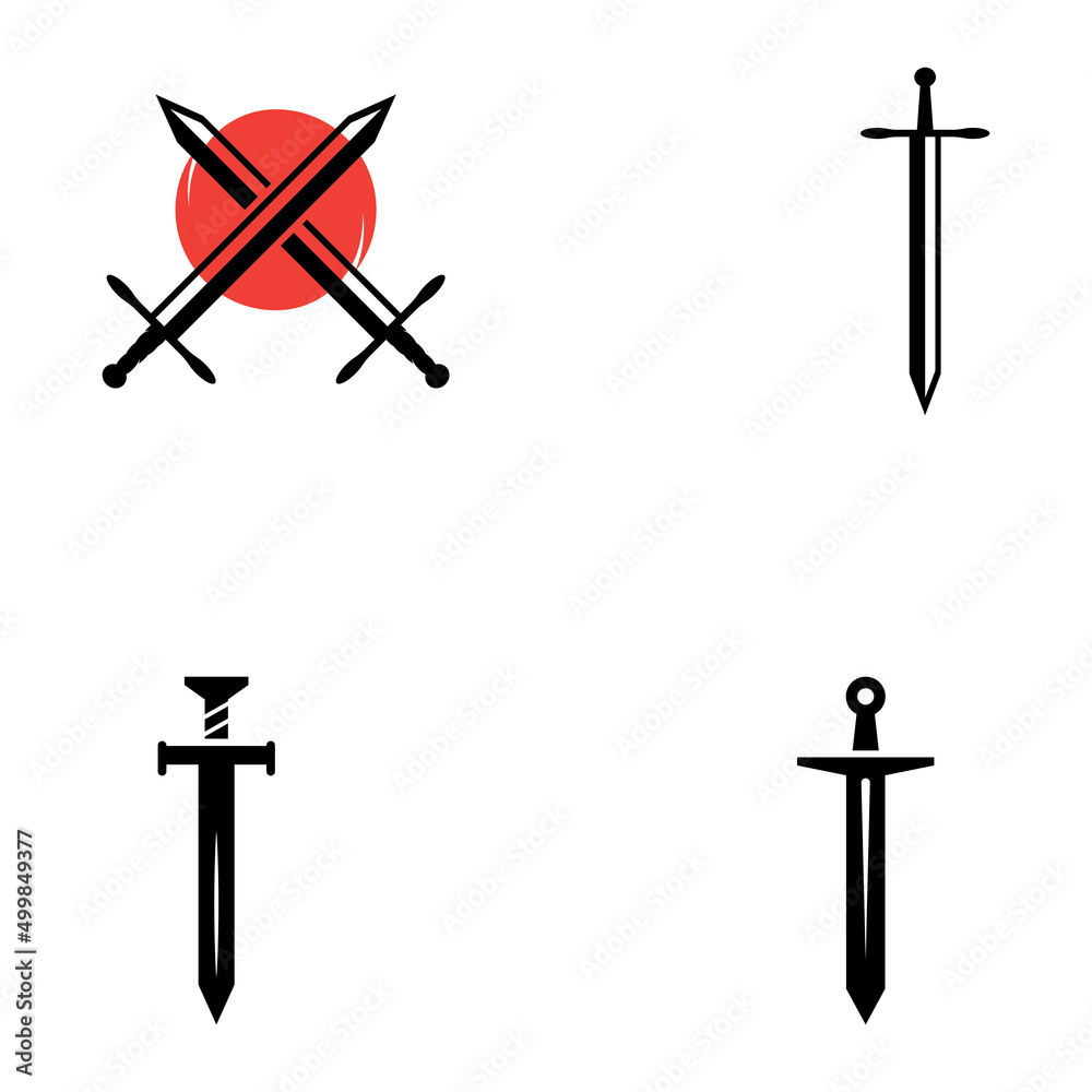 Sword, shield and king's sword logo. Logo design vector illustration ...
