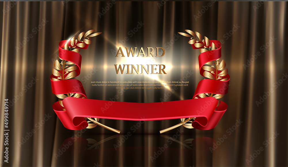 Vector award winner nomination ceremony on golden background. Stock ...