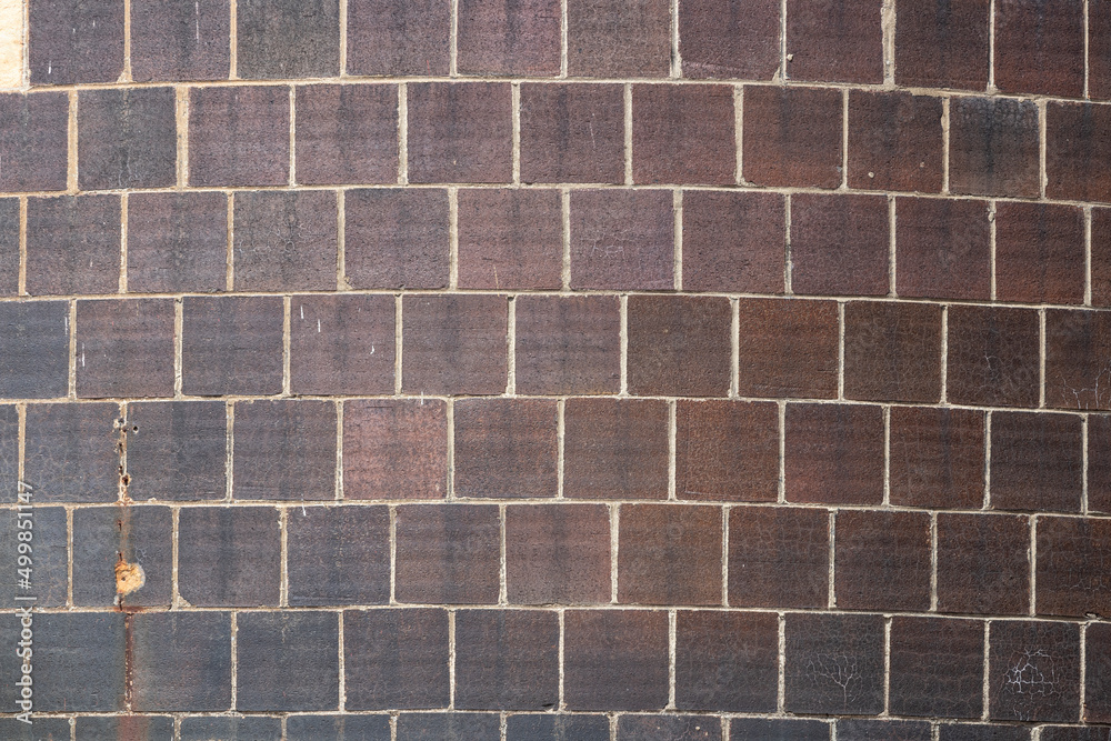 Brick exterior of a coal tower at an abandoned power plant for ...