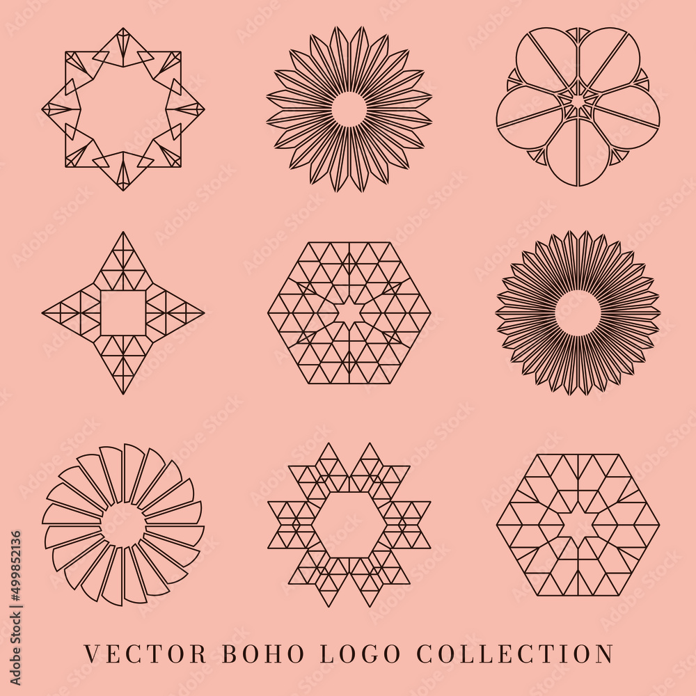 Modern minimalistic decorative logos, icons and symbols. Line icon ...