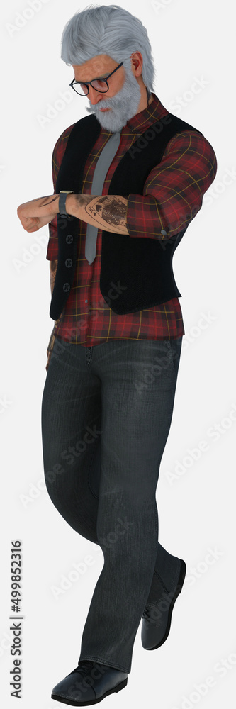 Full-length portrait of Marco, a 3D illustration computer character ...