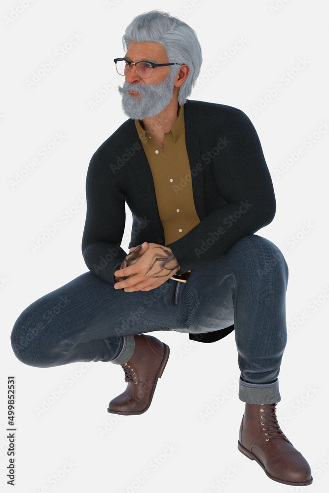 Full-length portrait of Marco, a 3D illustration computer character ...