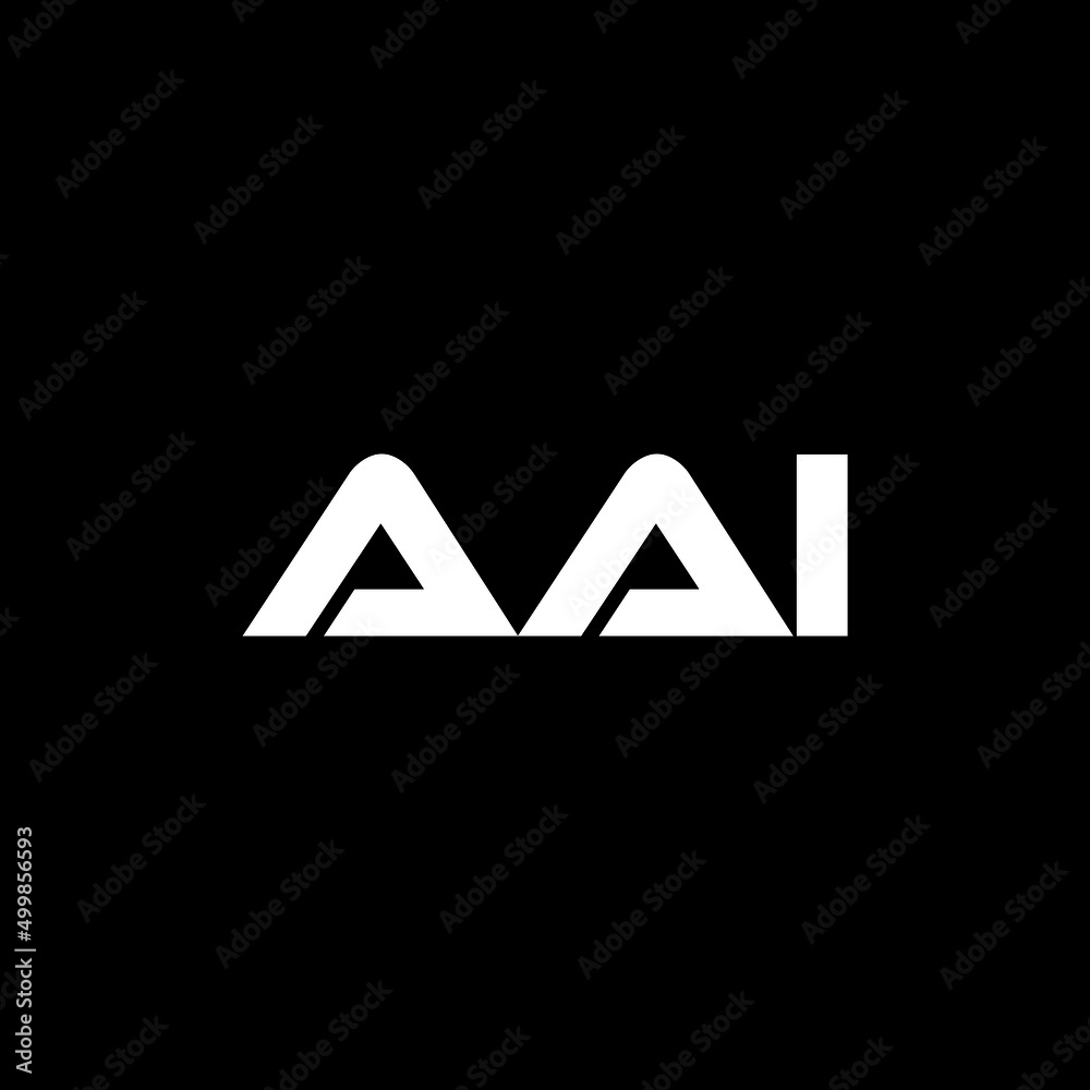 AAI letter logo design with black background in illustrator, vector ...