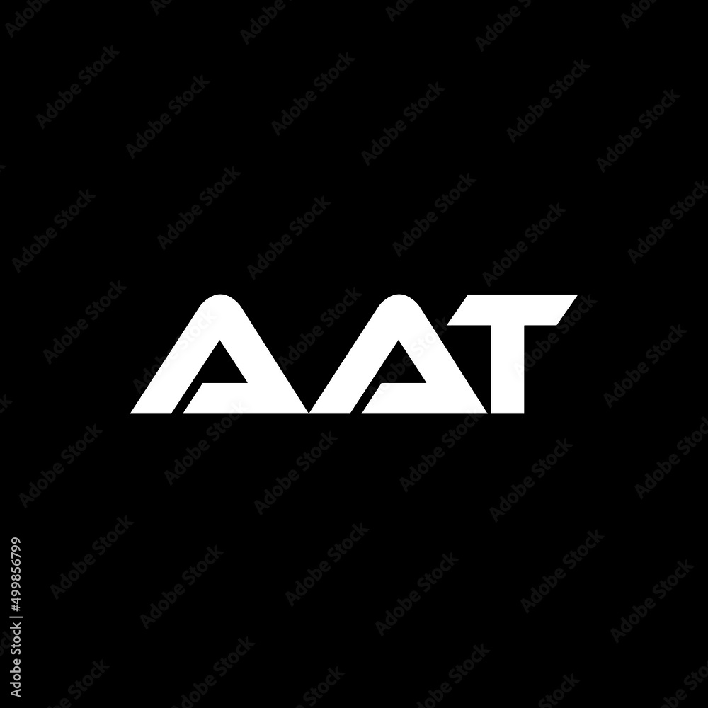 AAT letter logo design with black background in illustrator, vector ...