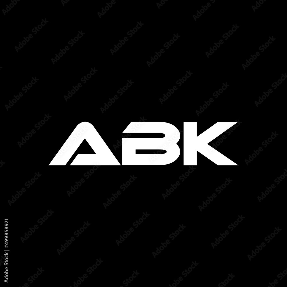 ABK letter logo design with black background in illustrator, vector ...