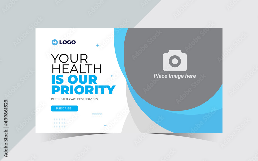 Medical healthcare youtube thumbnail and editable template design ...