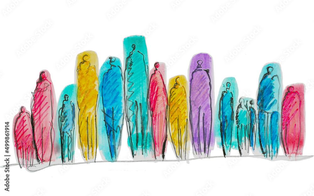 Coole Menschen - bunte Vielfalt für Toleranz und Menschenrechte Stock ...