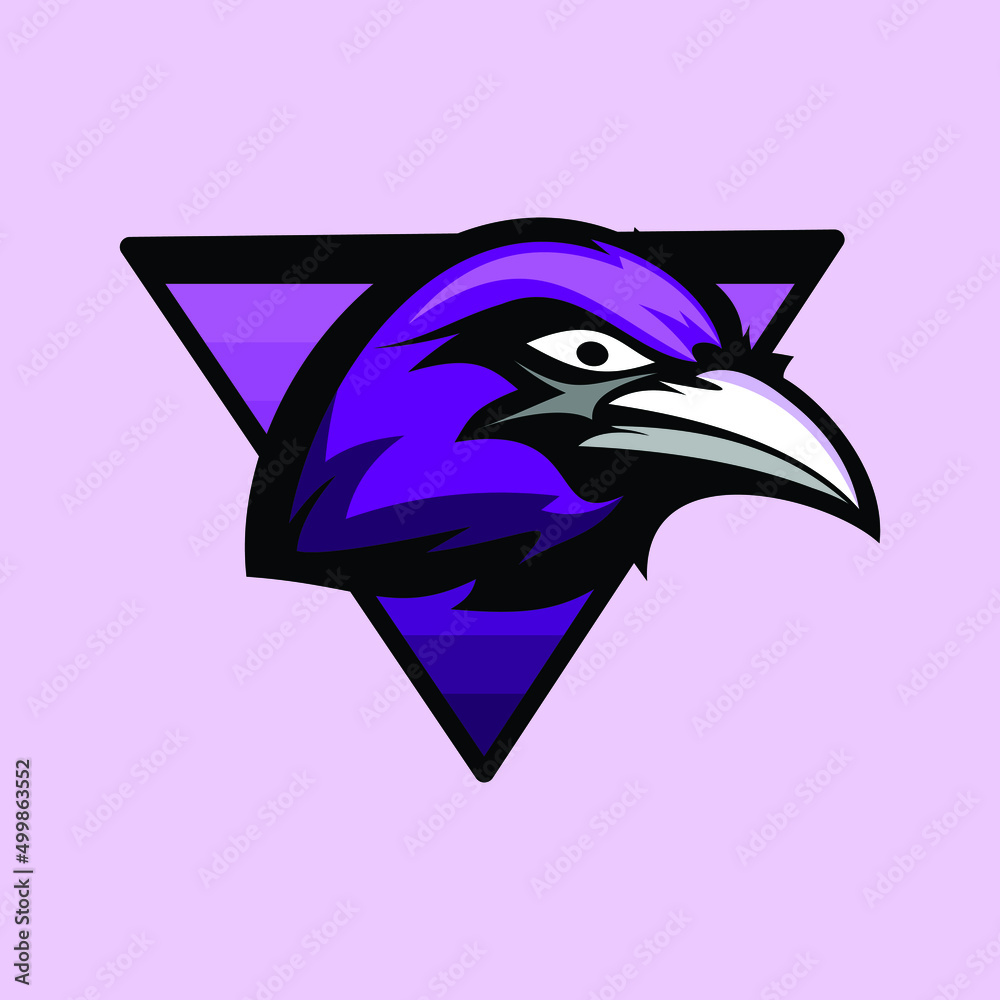Raven sport mascot logo design Stock Vector | Adobe Stock