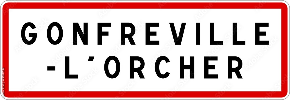 Panneau entrée ville agglomération Gonfreville-l'Orcher / Town entrance ...
