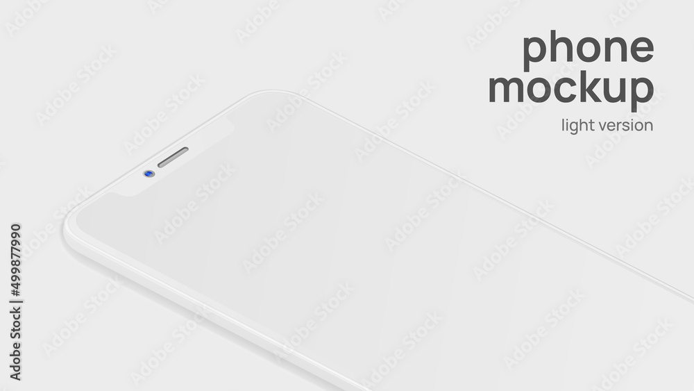 Total White Advertisement Banner with Editable Smartphone Screen. Light ...