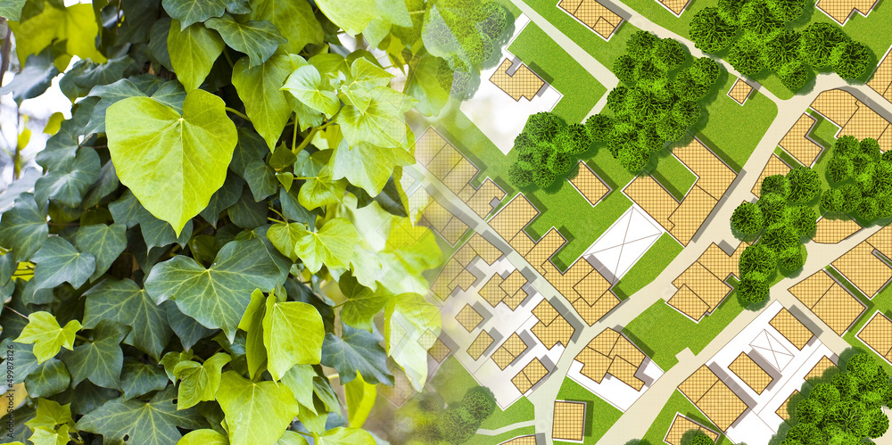 Green project in cities, reconnecting nature and city - concept with ...