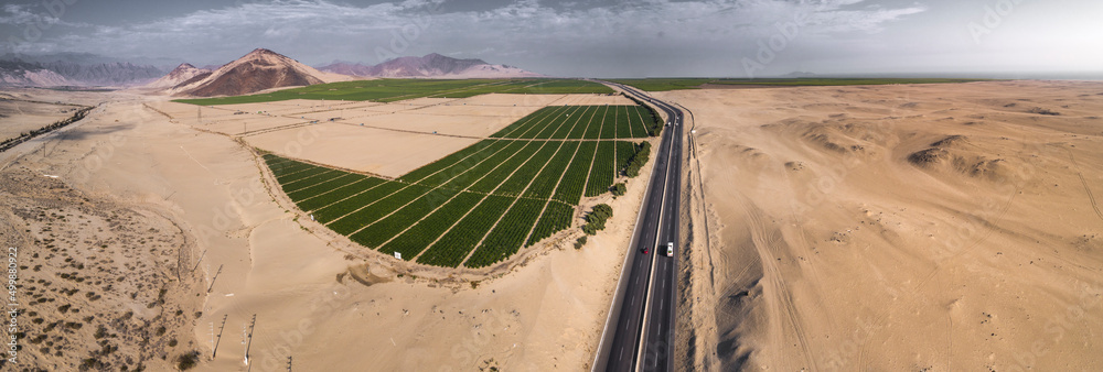 Trujillo, Peru: Aerial image of the technified crops in the Peruvian ...