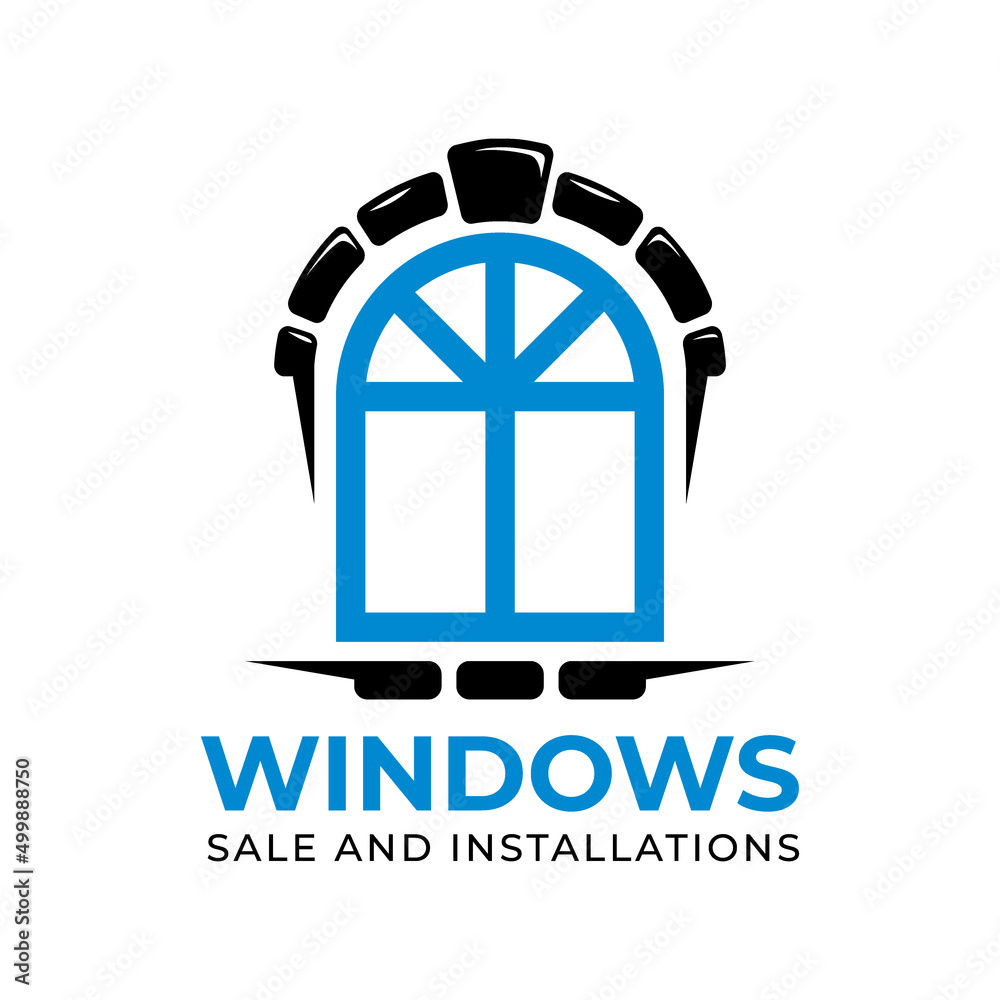 Vector logo for the sale and glazing of windows Stock Vector | Adobe Stock