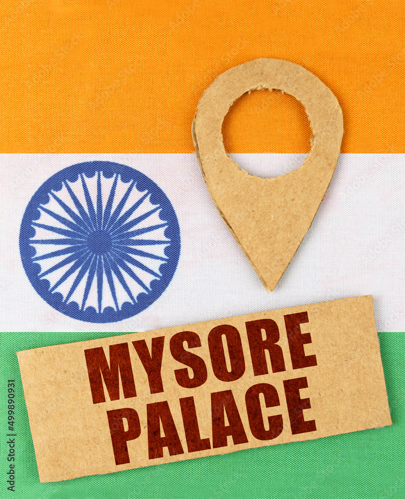 On the Indian flag, a geolocation symbol and a sign with the ...