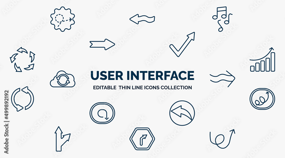 concept of user interface web icons in outline style. thin line icons such as scribble broken ...