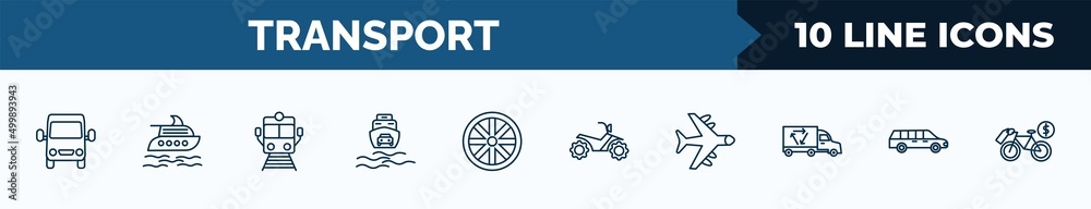 set of 10 transport web icons in outline style. thin line icons such as ... set of 10 transport web icons in outline style. thin line icons such as ...
