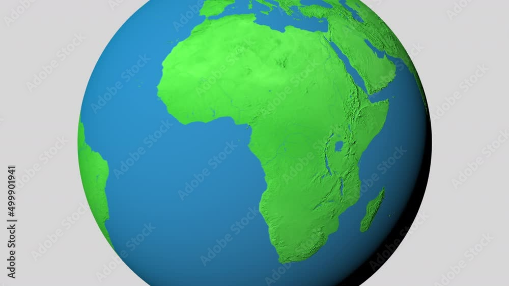 Seamless looping animation of the earth zooming in to the 3d map of ...