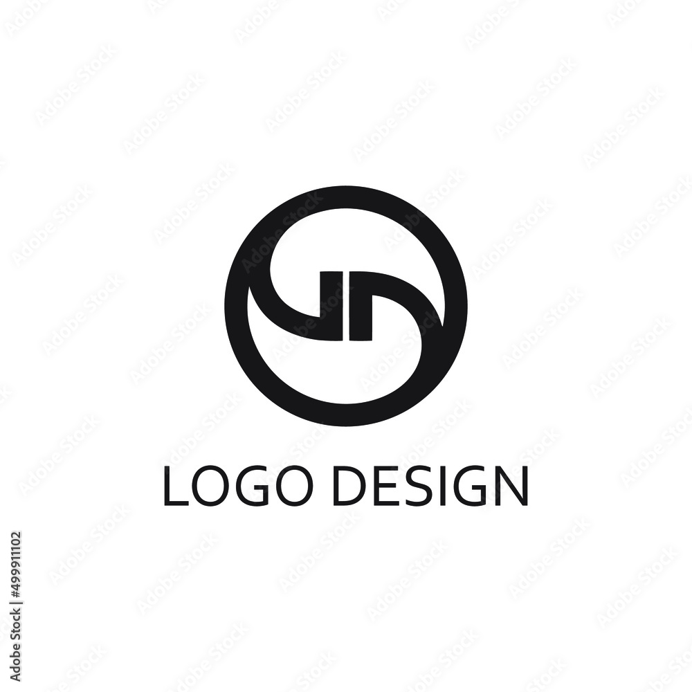 letter gn circle logo design template Stock Vector | Adobe Stock