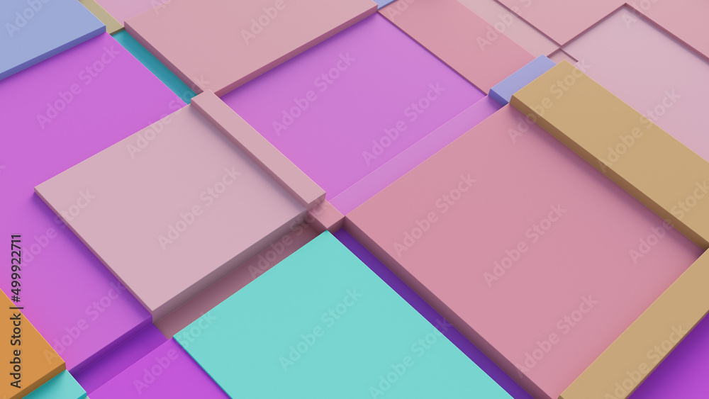 Pastel Colored Tech Background with a Geometric 3D Structure. Clean ...