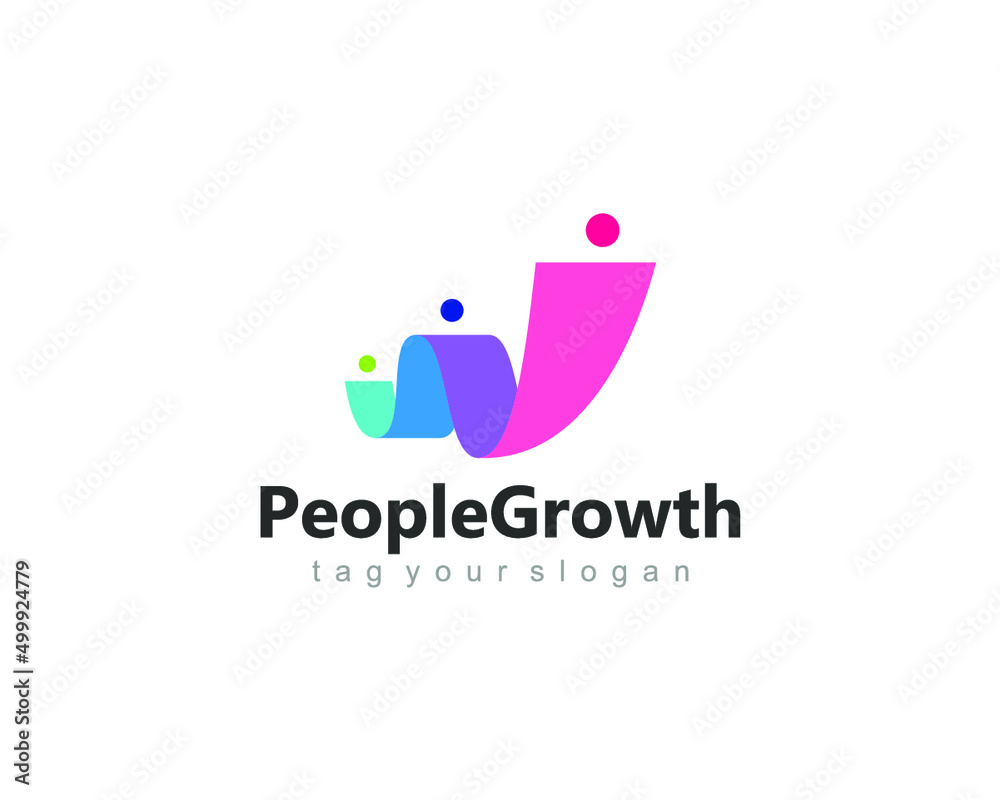 Vetor de People growth up logo inspiration do Stock | Adobe Stock