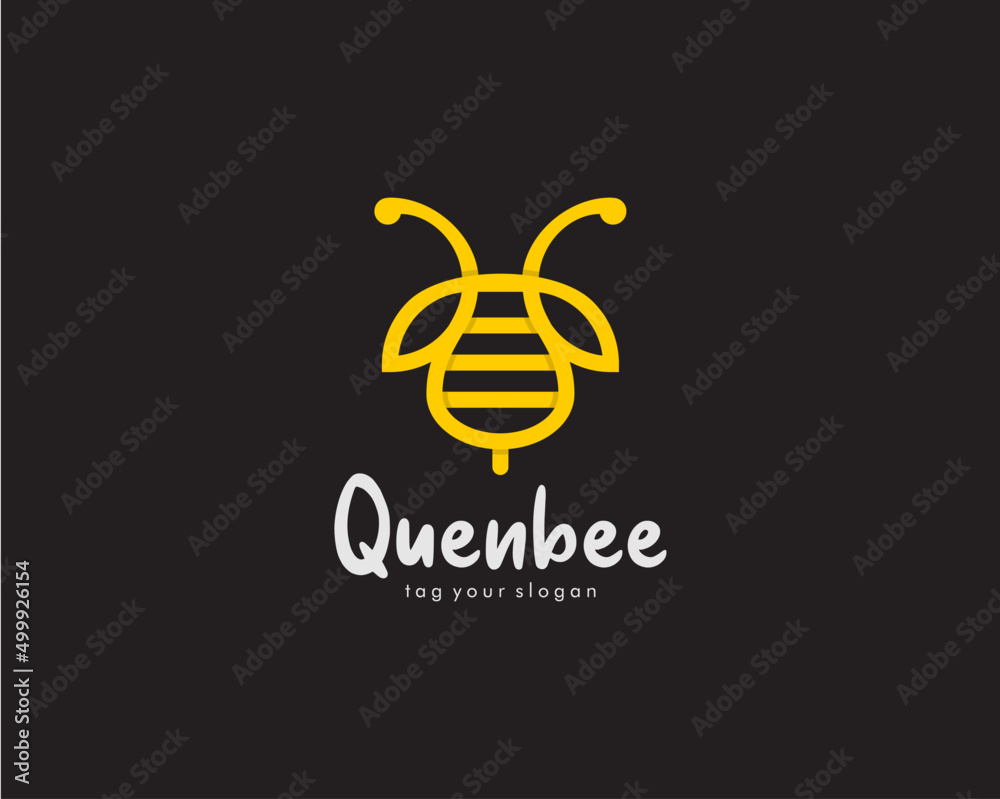 Queen bee vector logo design inspiration Stock Vector | Adobe Stock