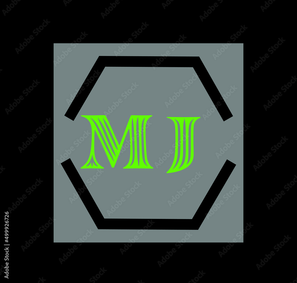 MJ letter logo design on Black background. Initial Monogram Letter MJ ...