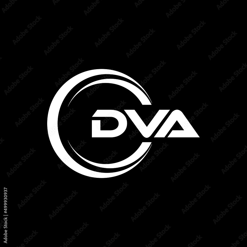 DVA letter logo design with black background in illustrator, vector ...