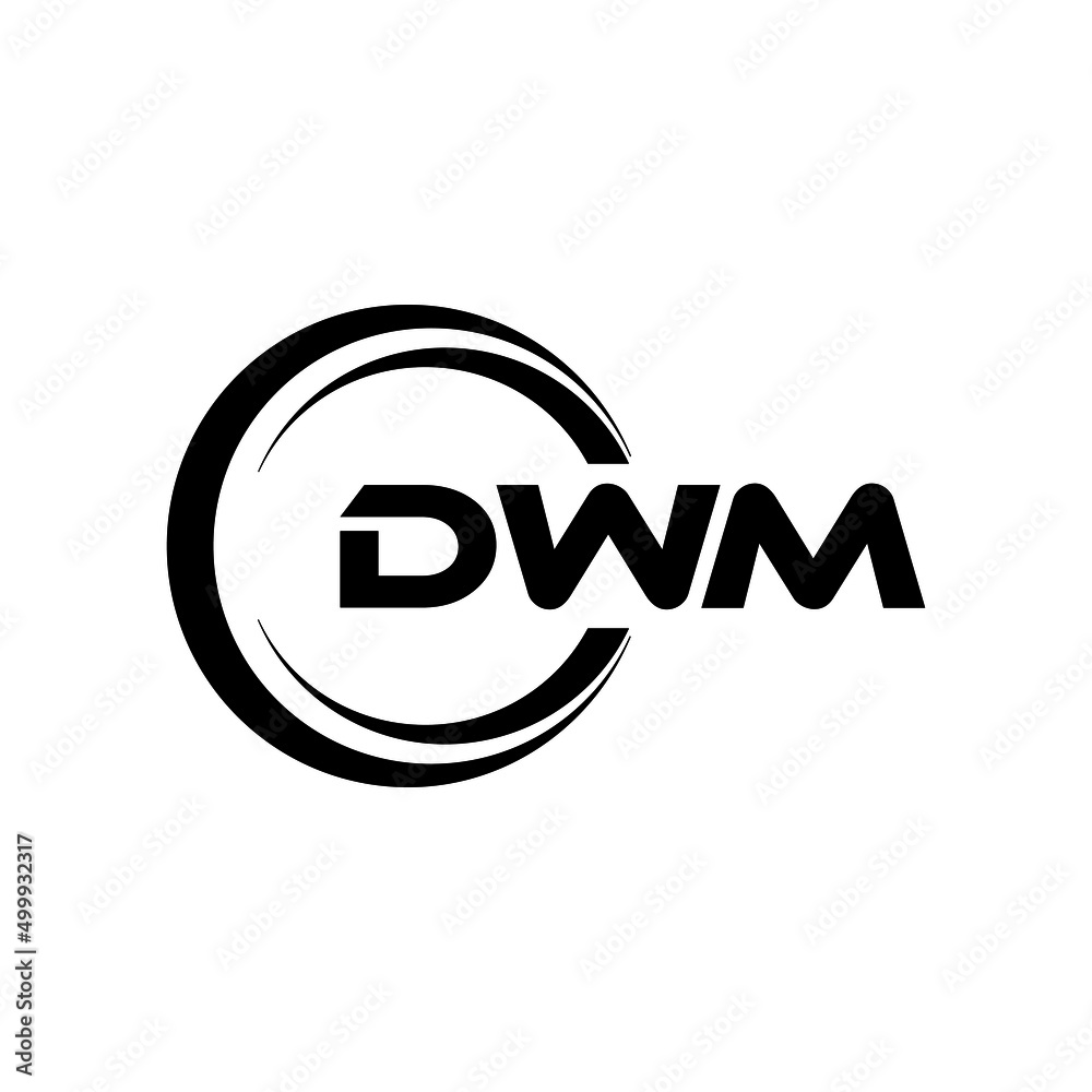 DWM letter logo design with white background in illustrator, vector ...