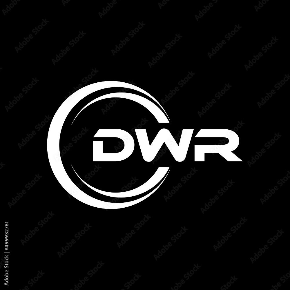 DWR letter logo design with black background in illustrator, vector ...