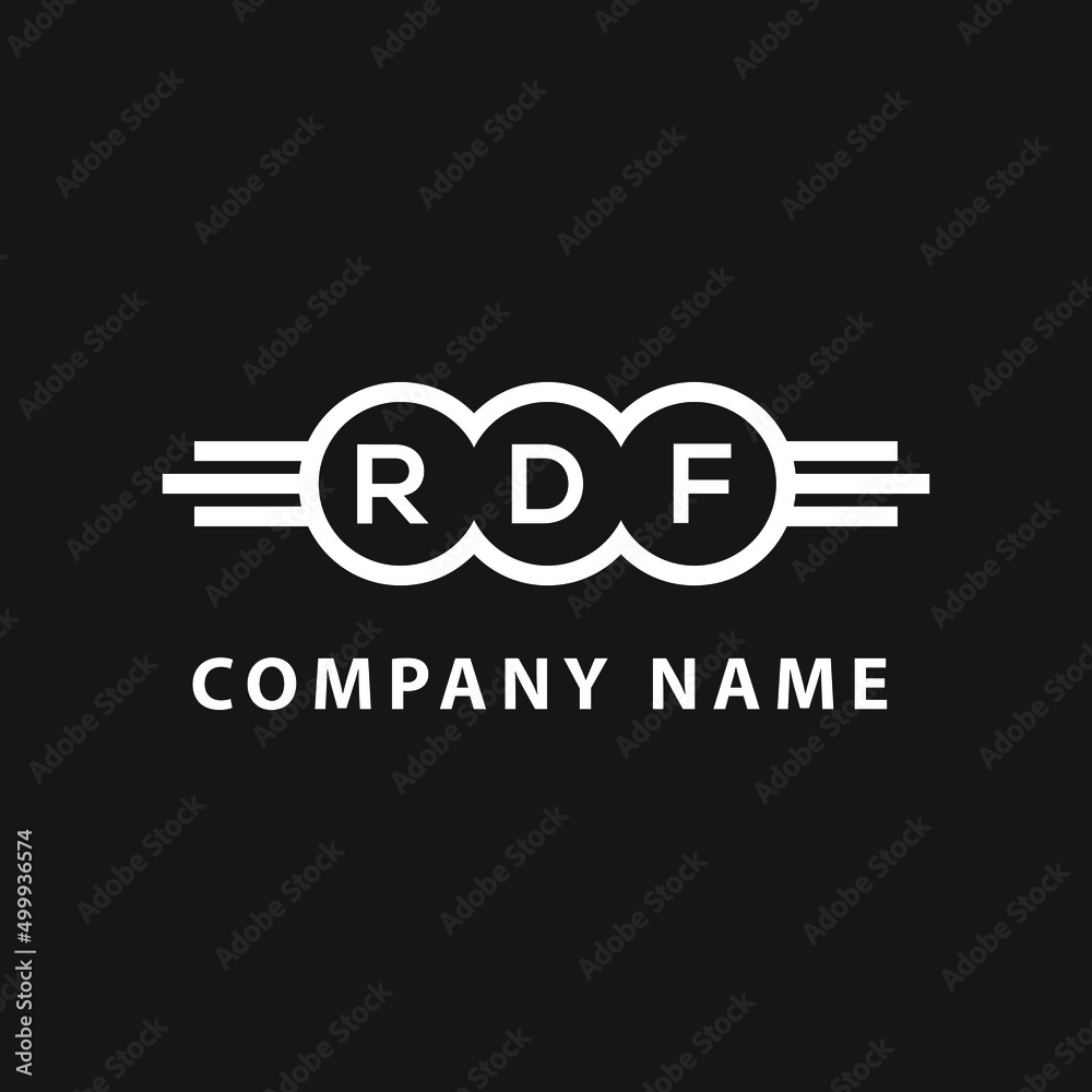 RDF letter logo design on black background. RDF creative initials ...