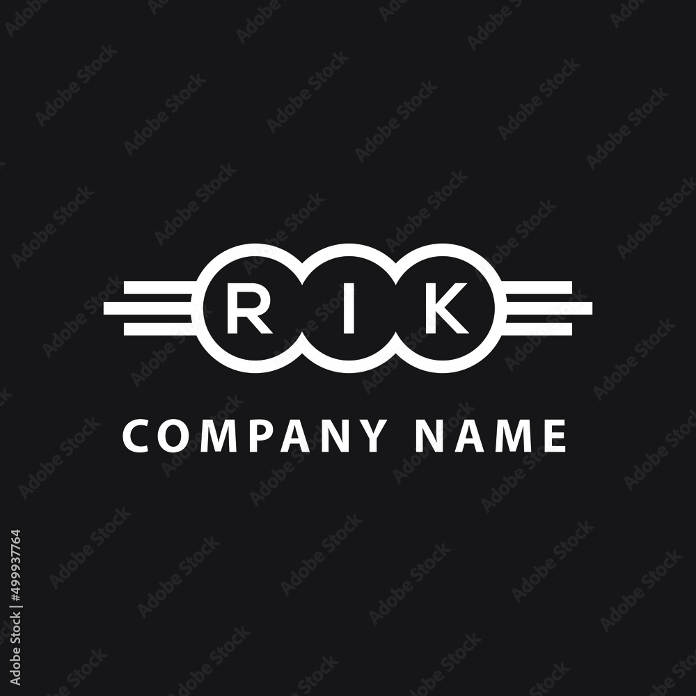 RIK letter logo design on black background. RIK creative initials ...