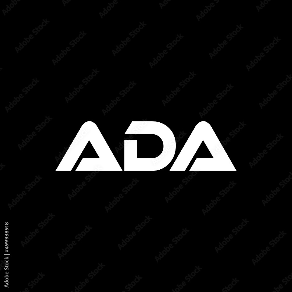 ADA letter logo design with black background in illustrator, vector ...