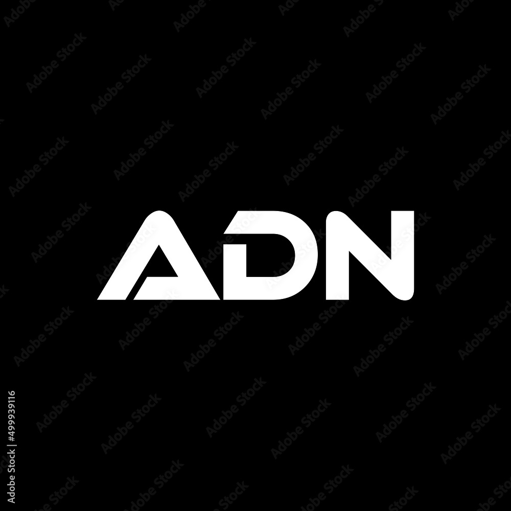 ADN letter logo design with black background in illustrator, vector ...