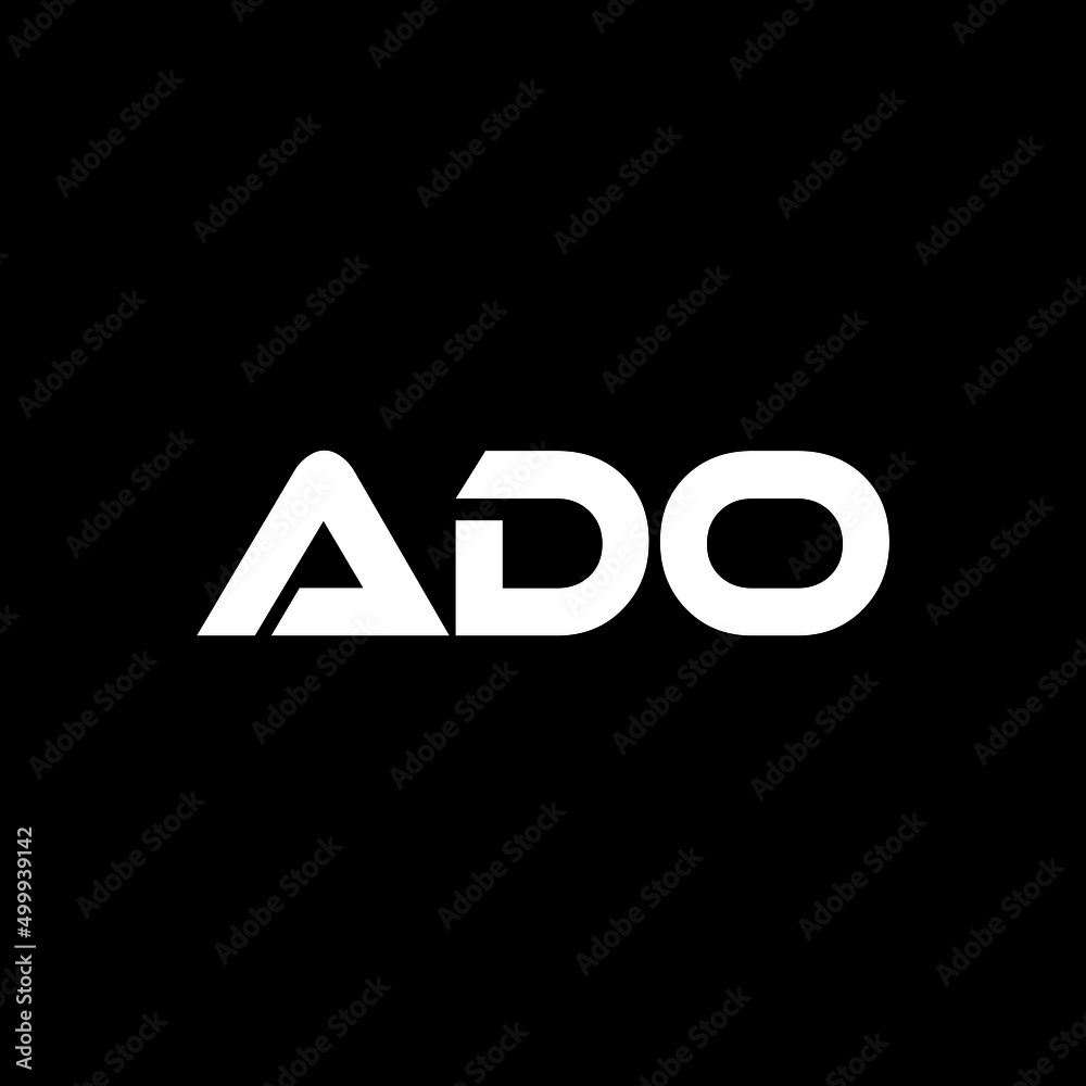 ADO letter logo design with black background in illustrator, vector ...