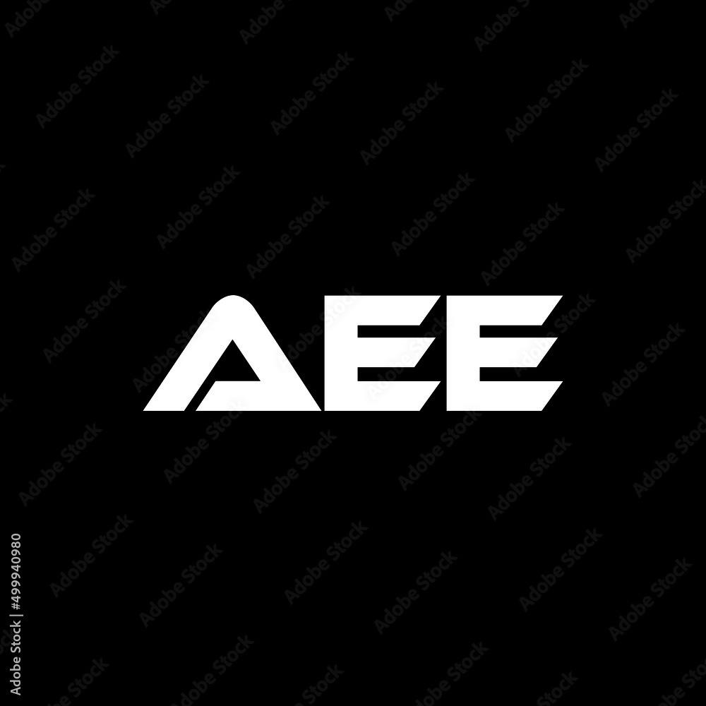 AEE letter logo design with black background in illustrator, vector ...