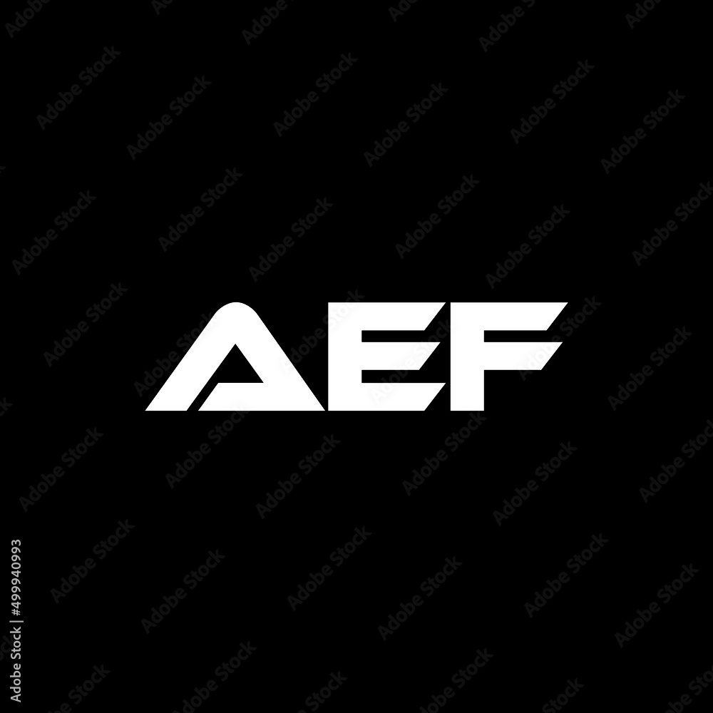 AEF letter logo design with black background in illustrator, vector ...
