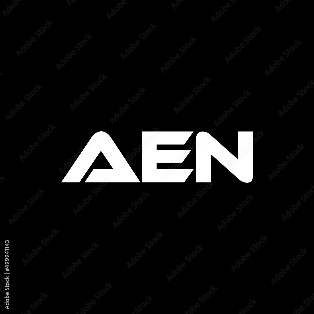AEN letter logo design with black background in illustrator, vector ...