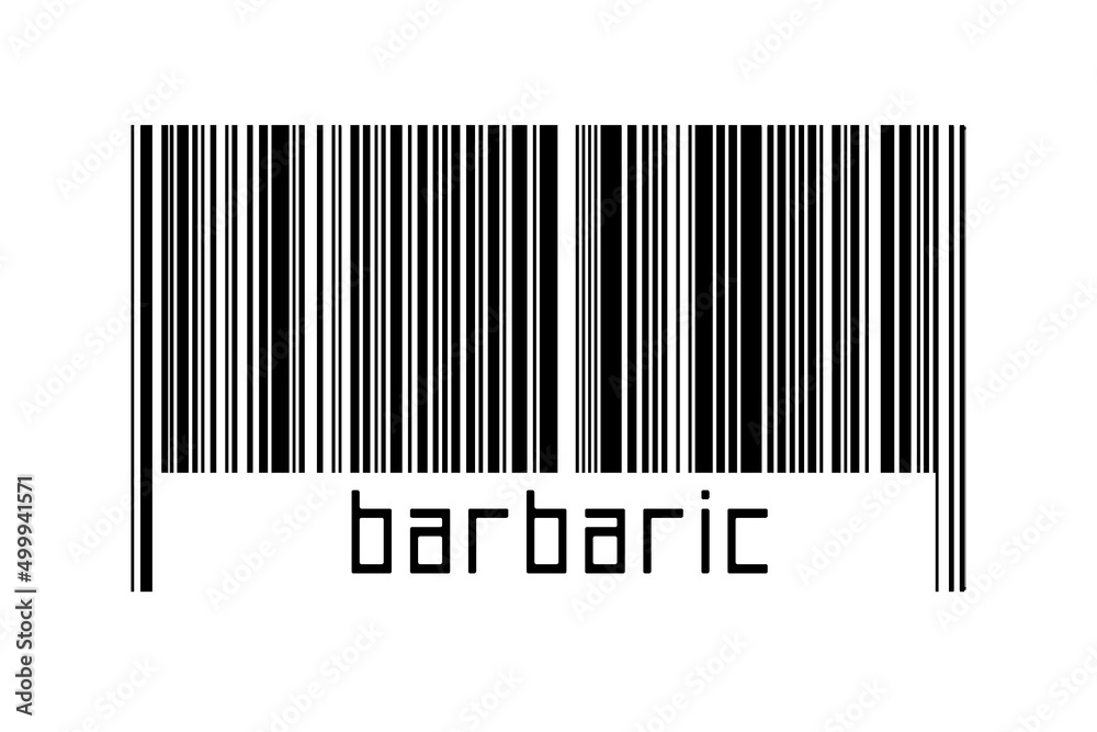 Digitalization concept. Barcode of black horizontal lines with ...